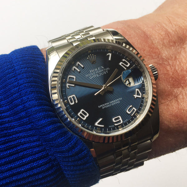 Rolex Datejust Oyster Perpetual 36mm Blue Disc Dial - Model Ref: 11623 ...