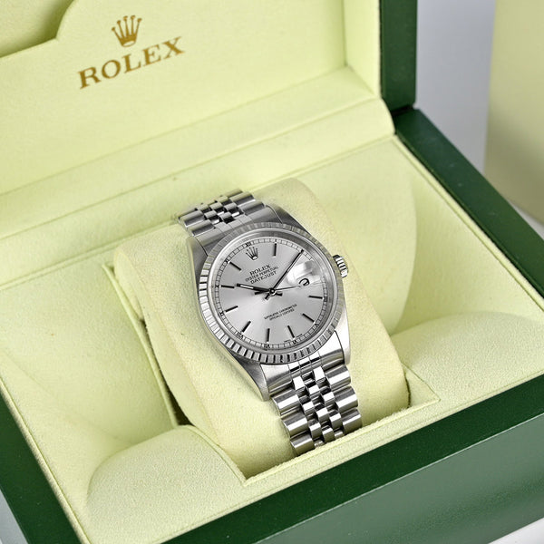 Rolex Datejust 16220 - Model Ref:16220 - Silver Dial - Box and Papers ...