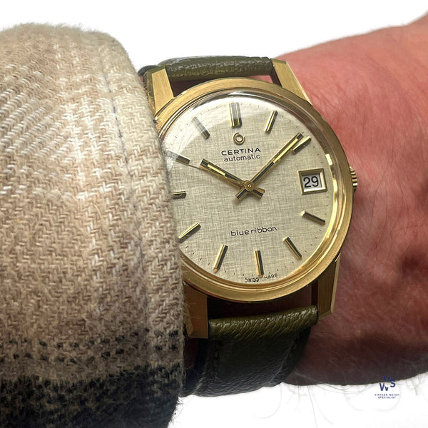 Certina Blue Ribbon Automatic - 18k Gold - New Old Stock - Original Bo ...
