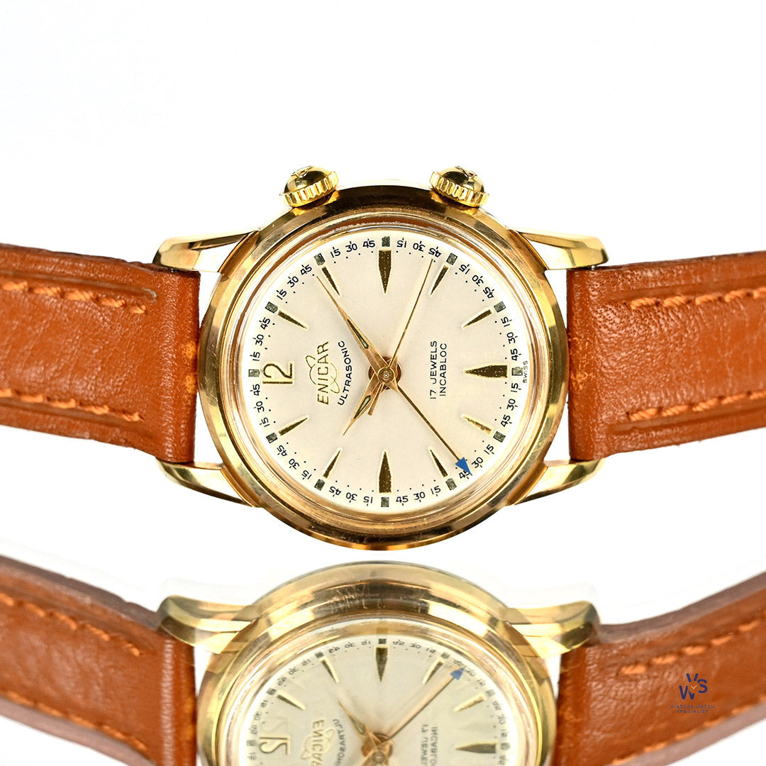 Enicar Ultrasonic - Gold Plated Alarm Watch - New-Old-Stock Condition ...