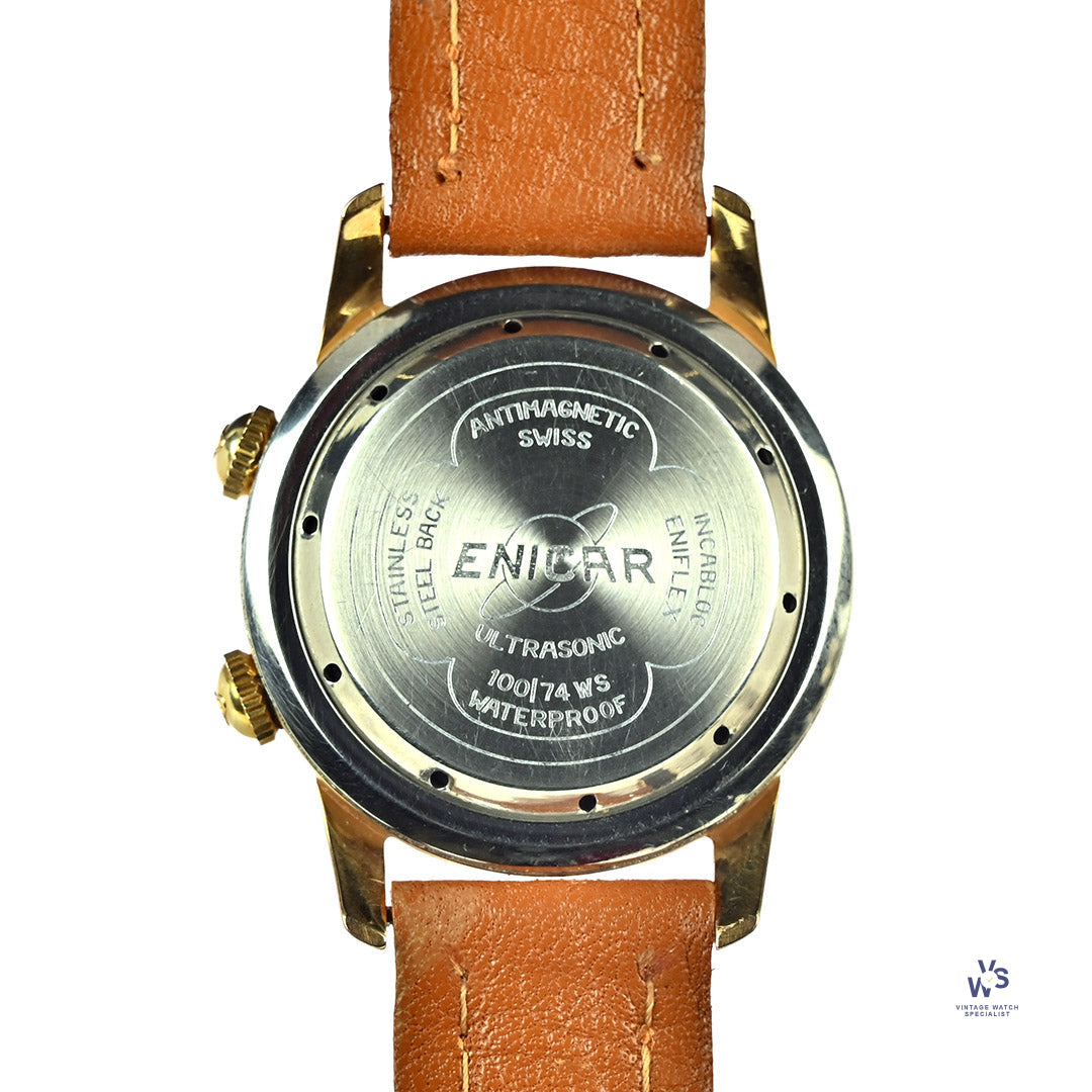 Enicar Ultrasonic - Gold Plated Alarm Watch - New-Old-Stock Condition ...