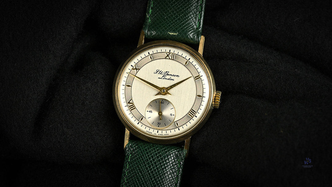 JW Benson Tropical - 9K Gold - Roman Sector Dial - c.1950s – Vintage ...