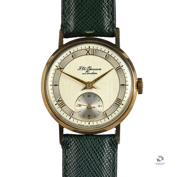 JW Benson Tropical - 9K Gold - Roman Sector Dial - c.1950s – Vintage ...