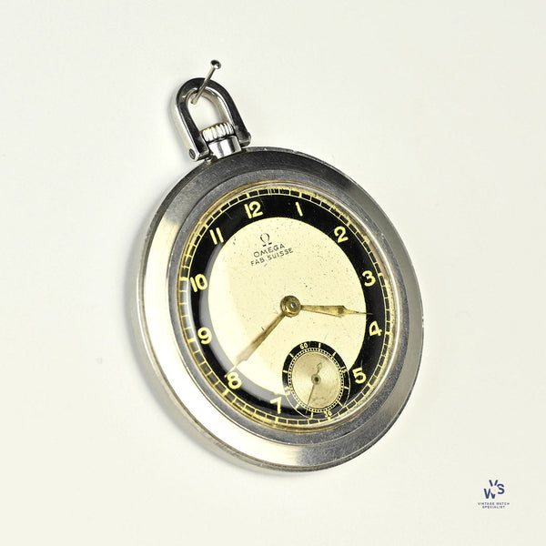 Omega Fab Swisse - Art Deco Pocket Watch - Black and Gilt Dial - c.193 ...
