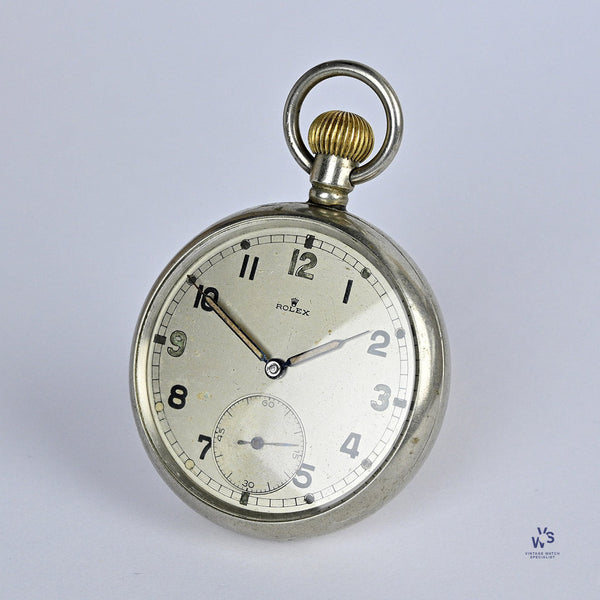Rare Rolex Military Pocket Watch - Silver Dial - Original GS Military ...