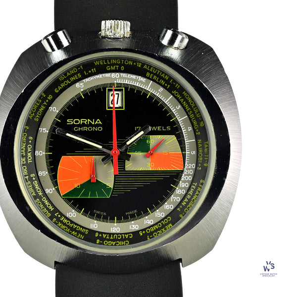 Sorna Bullhead Chronograph Date - Model Ref: 2692 - c.1970s – Vintage ...