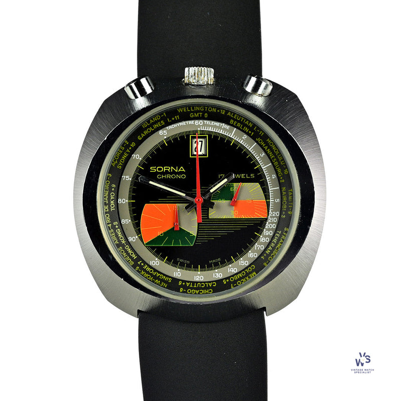 Sorna Bullhead Chronograph Date - Model Ref: 2692 - c.1970s – Vintage ...