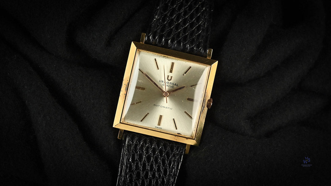Universal Geneve Automatic - Square Cased 18K Gold Dress Watch - c.195 ...