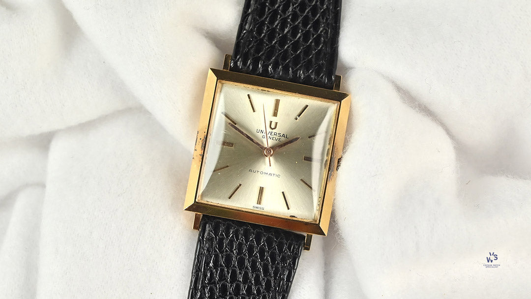Universal Geneve Automatic - Square Cased 18K Gold Dress Watch - c.195 ...