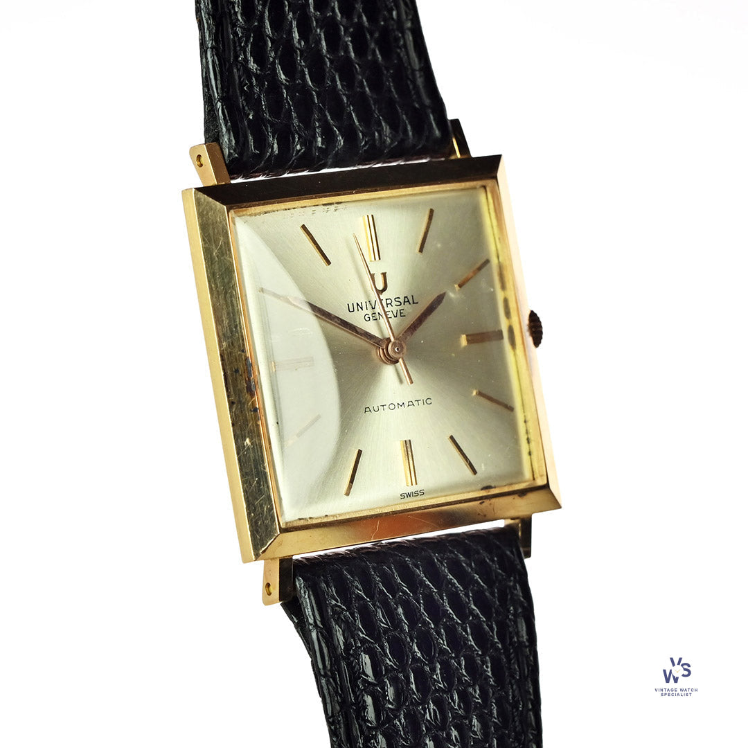 Universal Geneve Automatic - Square Cased 18K Gold Dress Watch - c.195 ...