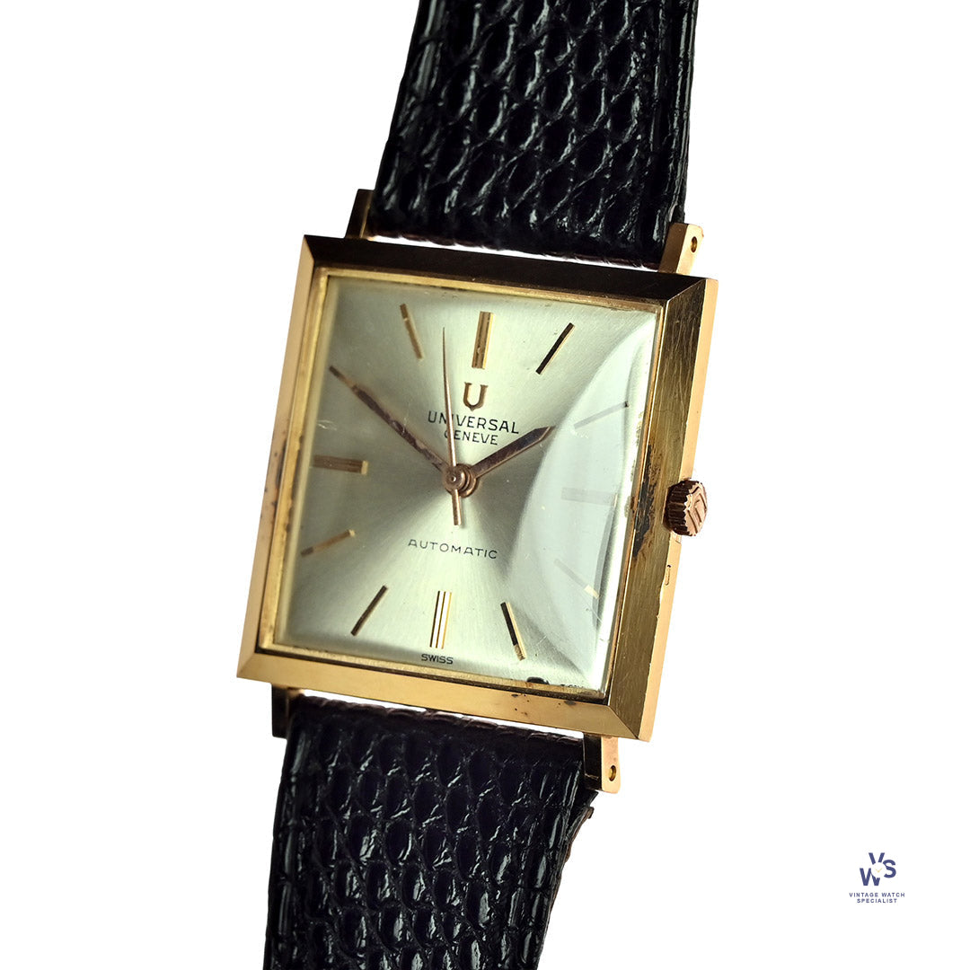 Universal Geneve Automatic - Square Cased 18K Gold Dress Watch - c.195 ...