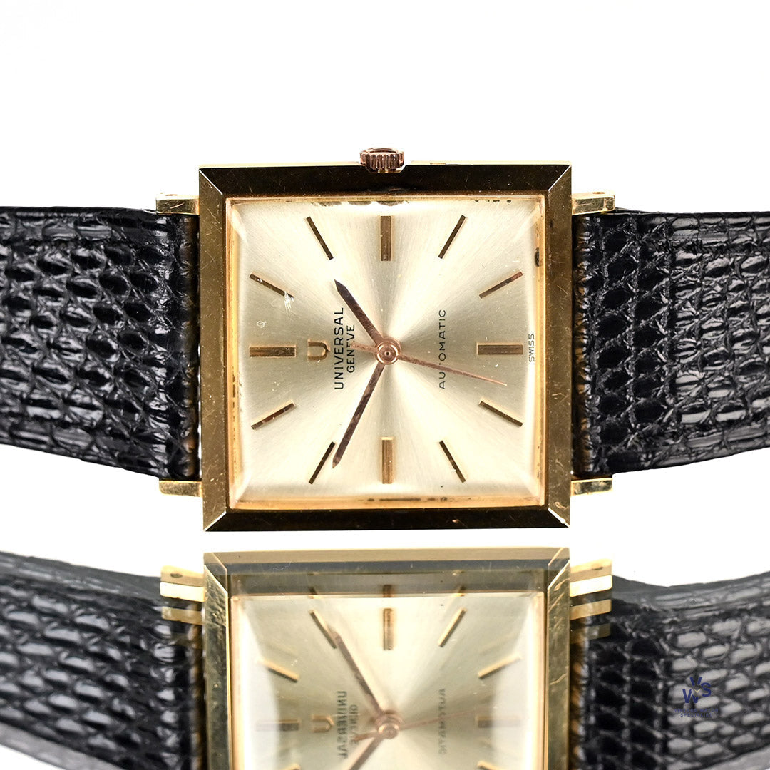Universal Geneve Automatic - Square Cased 18K Gold Dress Watch - c.195 ...