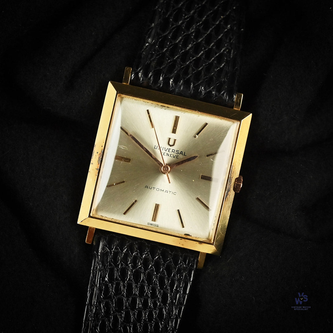 Universal Geneve Automatic - Square Cased 18K Gold Dress Watch - c.195 ...