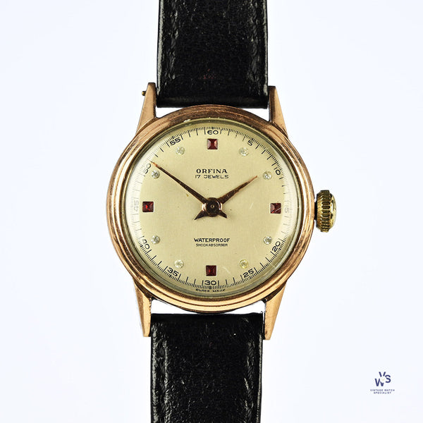 Vintage Orfina Manual Dress Watch With Jewelled Dial and Gold Capped C ...