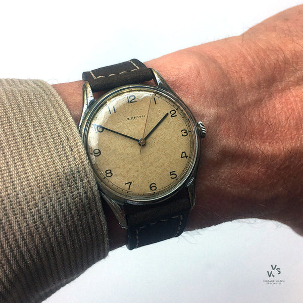 Vintage Zenith Dress Watch - Jumbo Sized - Tropicalised Dial - c.1955 ...