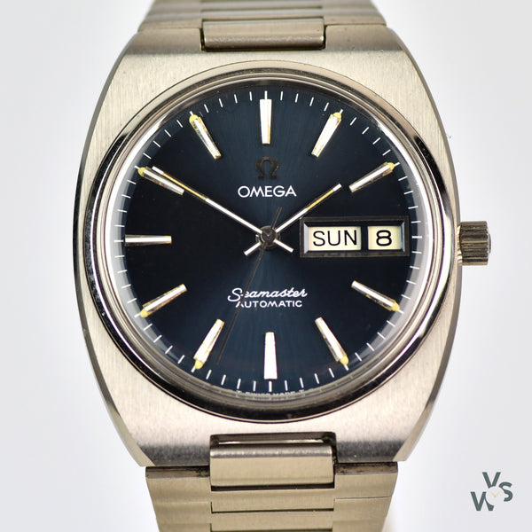 Omega Seamaster Automatic - Ref: 166.0216 - Blue Sunburst Dial with Da ...